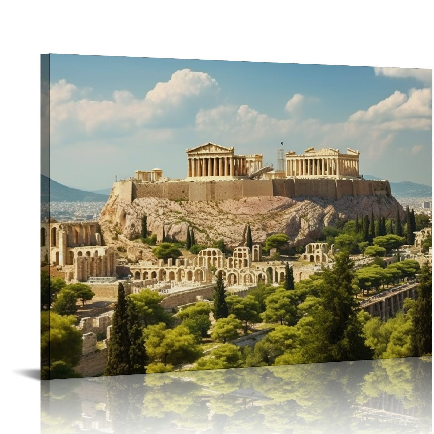 Nawypu Acropolis Wall Art Canvas Living Room Poster Pictures Bedroom ...