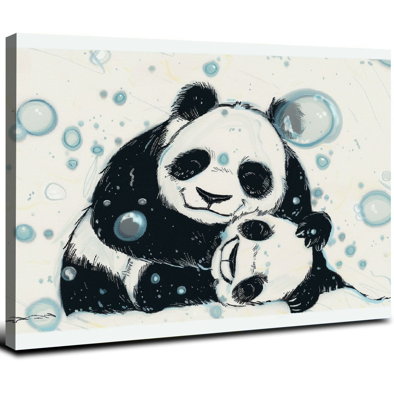 Nawypu Adorable Panda Art Print&Motivational Words Wall Art Panda ...