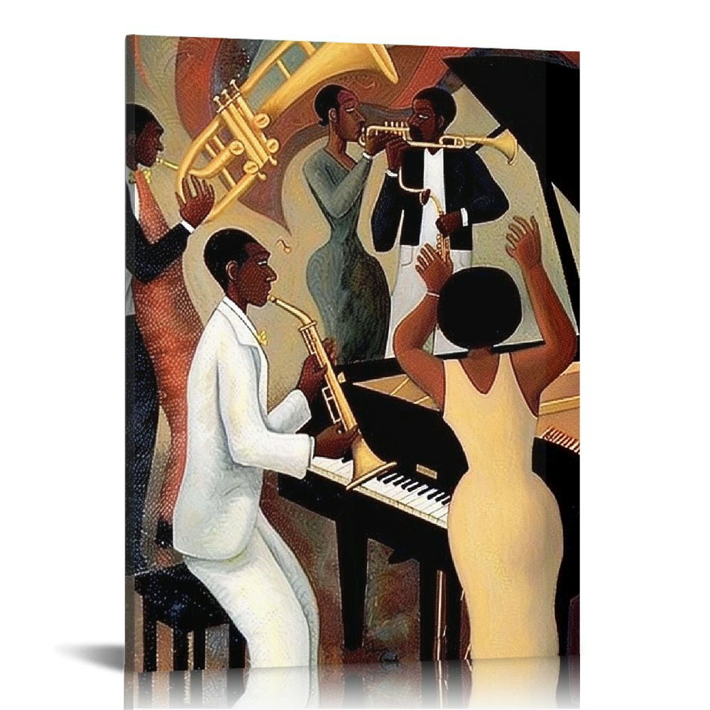 Awypu African American Black Jazz Works Night Club Wall Picture Art ...