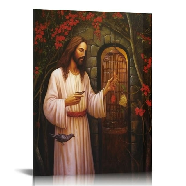 Nawypu African American Black Jesus Christ Knocking at The Door Canvas ...
