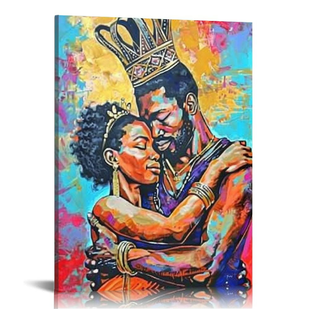 Nawypu African American Canvas Wall Art, Black Art King and Queen Paintings for Wall, Egyptian ...