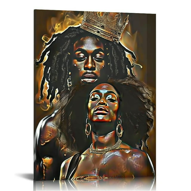 Nawypu African American Canvas Wall Art - Black Art King and Queen Canvas Paintings for Wall ...