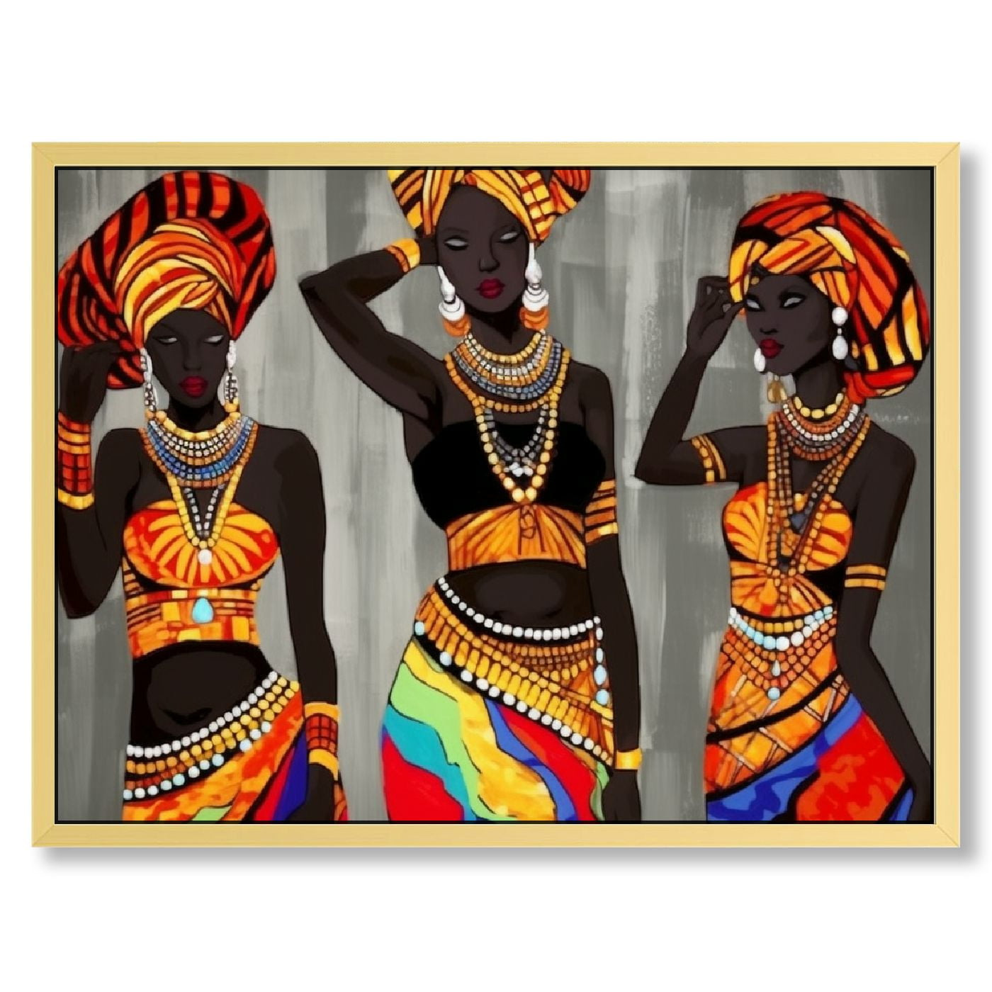 Nawypu African American Wall Art, Black Art Wall Decor, Retro Style Black Woman Ethnic Ancient ...