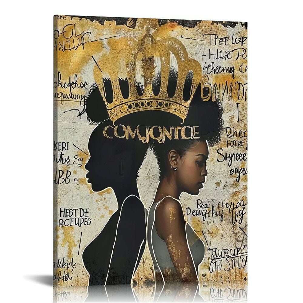 Nawypu African American Wall Art Black King And Queen Canvas Print Painting Picture Artwork ...