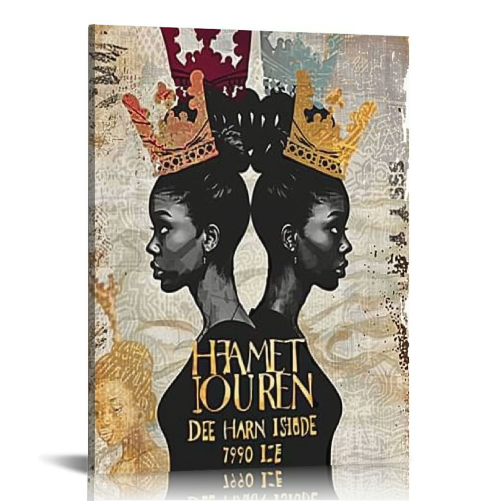 Nawypu African American Wall Art Black King And Queen Canvas Print Painting Picture Artwork ...