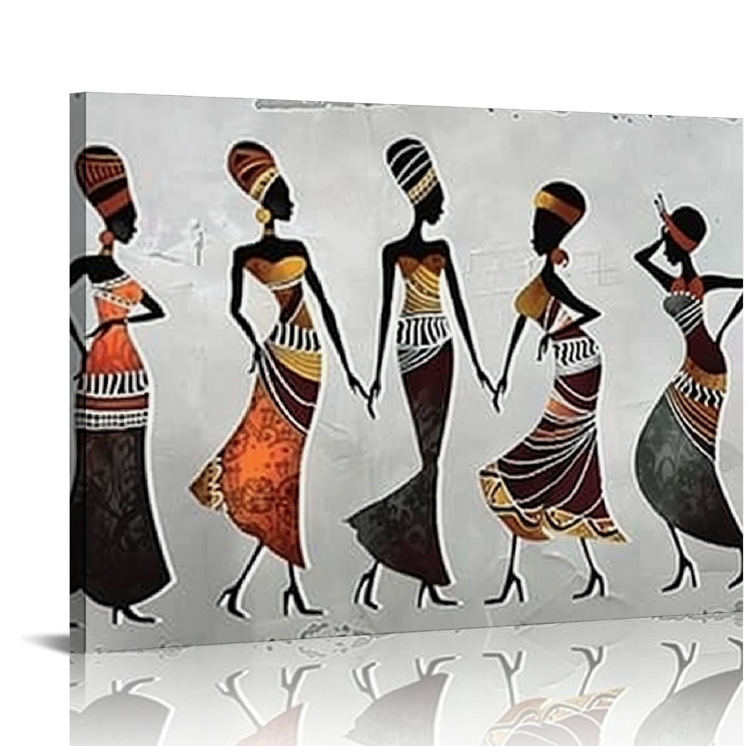 Nawypu African American Wall Art Black Women Painting Bathroom Grey Wall Decor African Dance ...