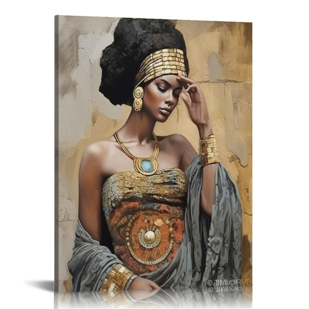 Awypu African American Wall Art- Elegant Black Woman Minimalist Wall Decor- Abstract Black Art ...