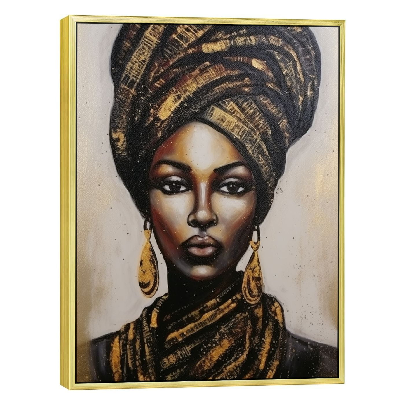 Nawypu African American Wall Art - Framed Elegant Black Woman Canvas Wall Art For Living Room ...