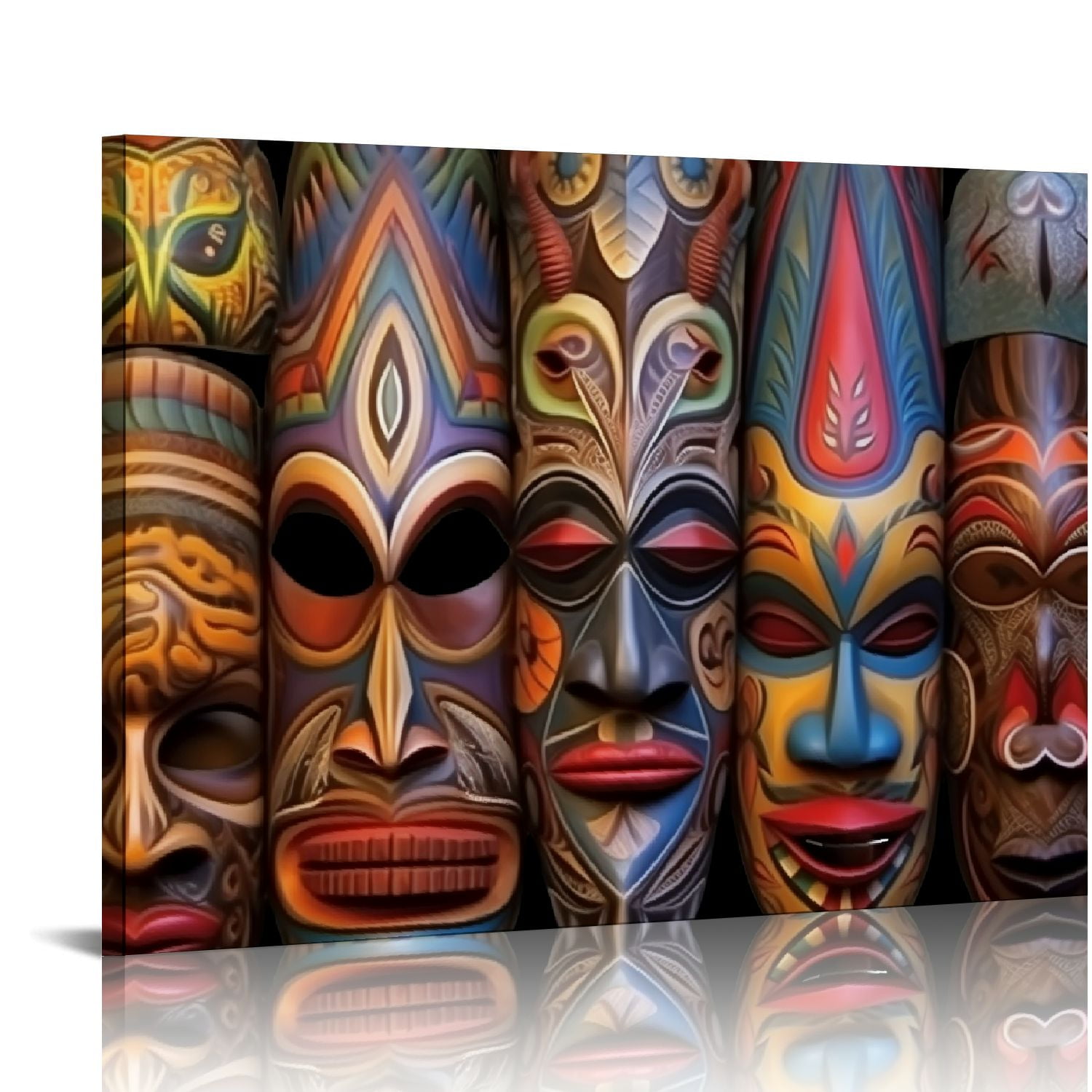 AWERP African American Wall Art Masks Tribal Ethnic Canvas Wall Decor ...