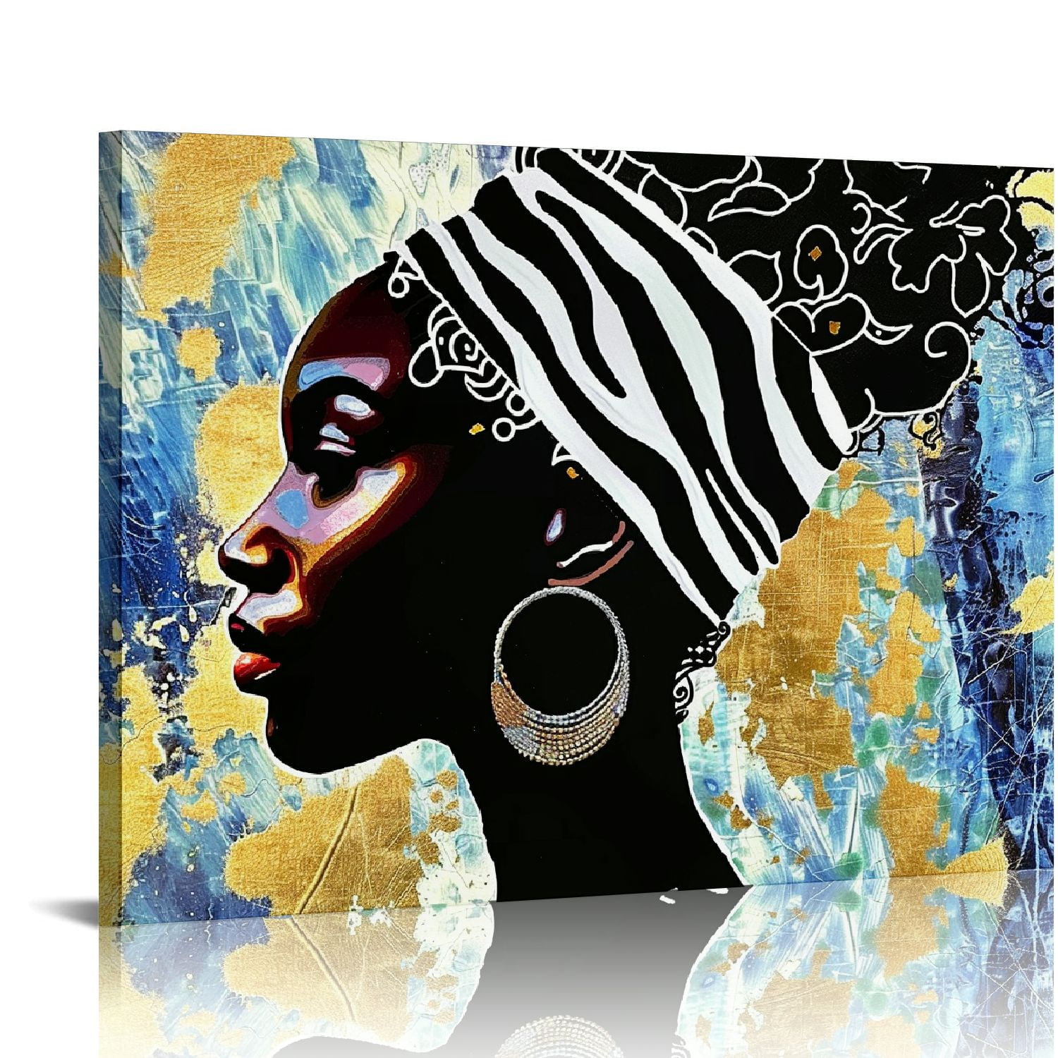 Nawypu African American Wall Arts for Living Room Black Girl Women Canvas Wall Art Abstract ...