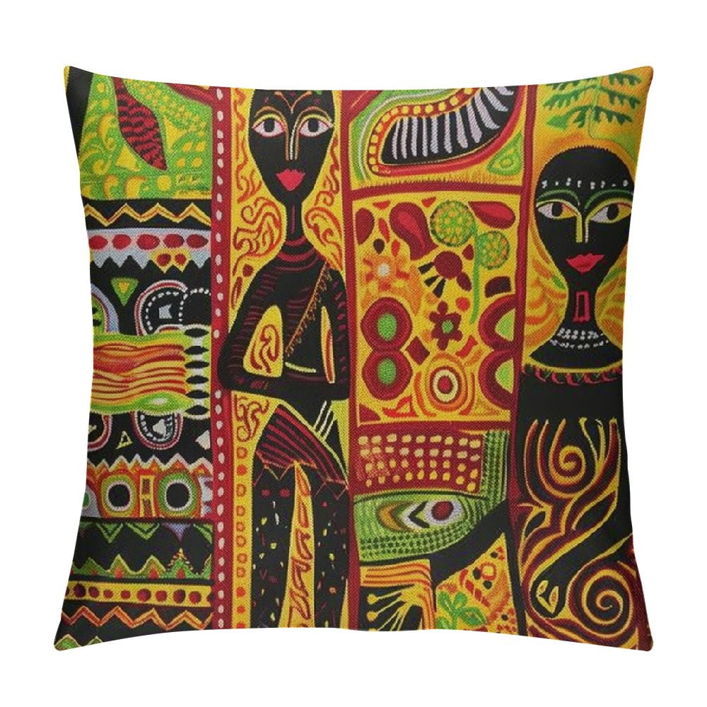 Nawypu African Design Elements Throw Pillow Cover Culture Face History ...