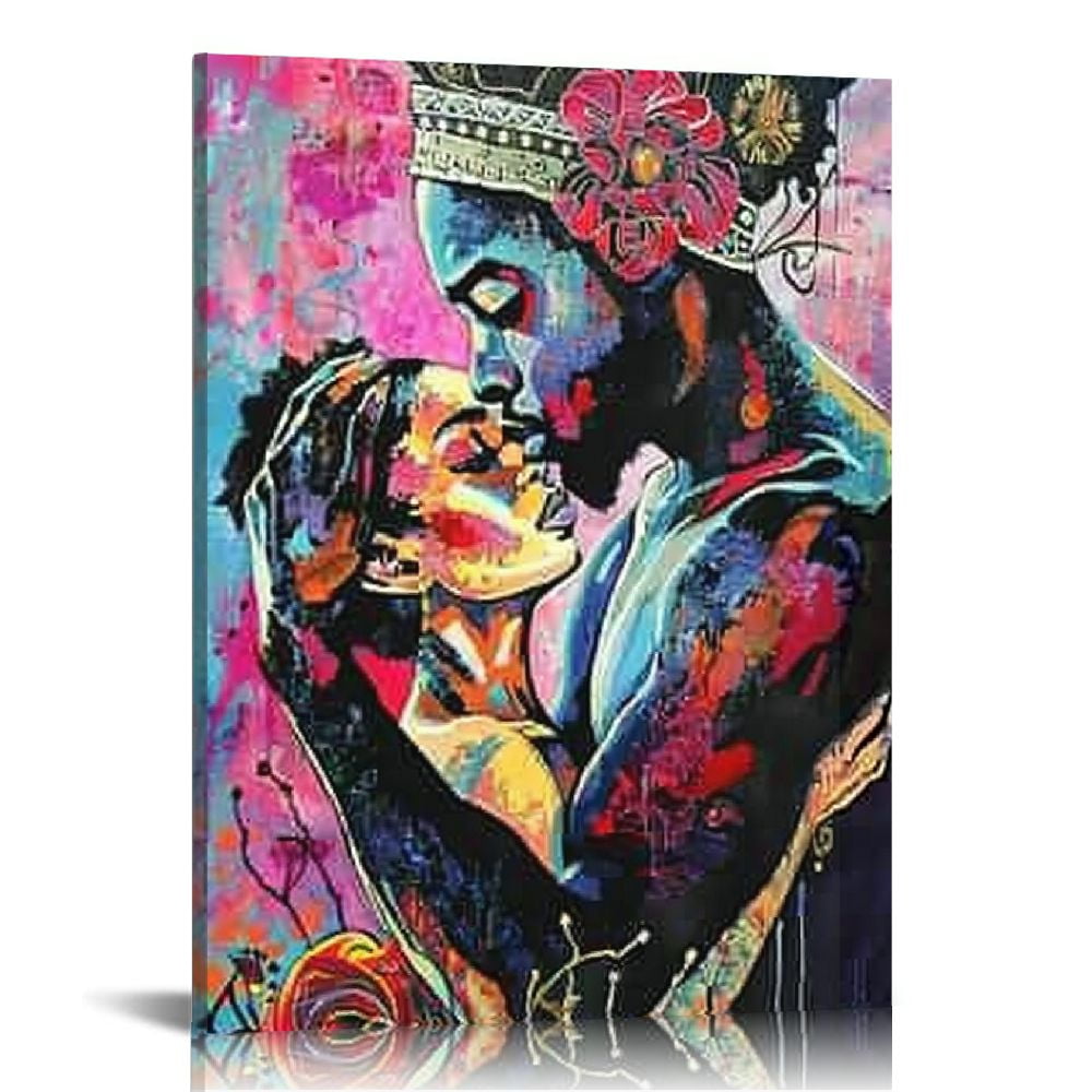 Nawypu African King and Queen Canvas Wall Art - Black Art Paintings for Wall, King & Queen ...