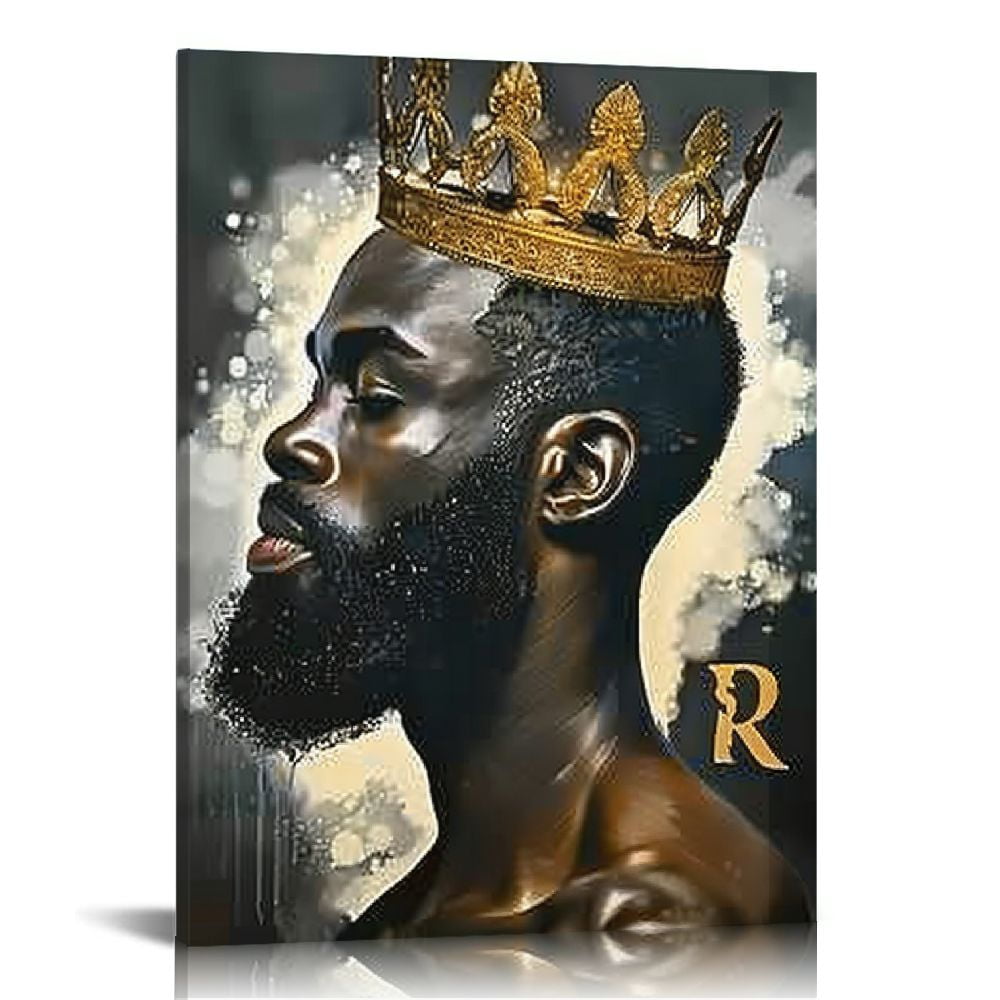 Nawypu African King and Queen Wall Art Black Couple Canvas Prints African American Love Poster ...