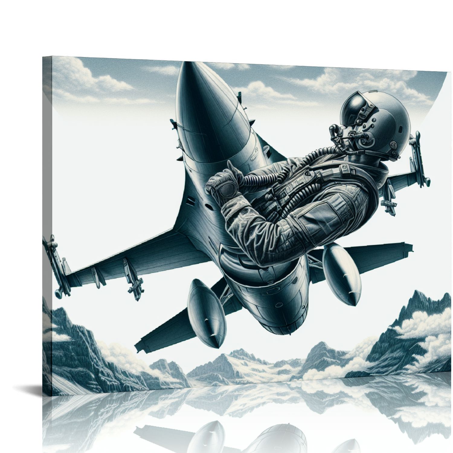 Nawypu Airplane Canvas Wall Art Aviation Art Vintage Fly in High ...