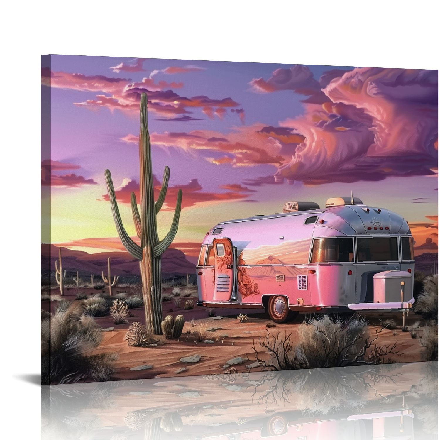 Nawypu Airstream Trailer, Pink Desert, Western Wall Art Print An ...