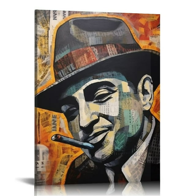 Nawypu Al Capone Poster Wall Art Mafia Gangster Canvas Mob Painting ...