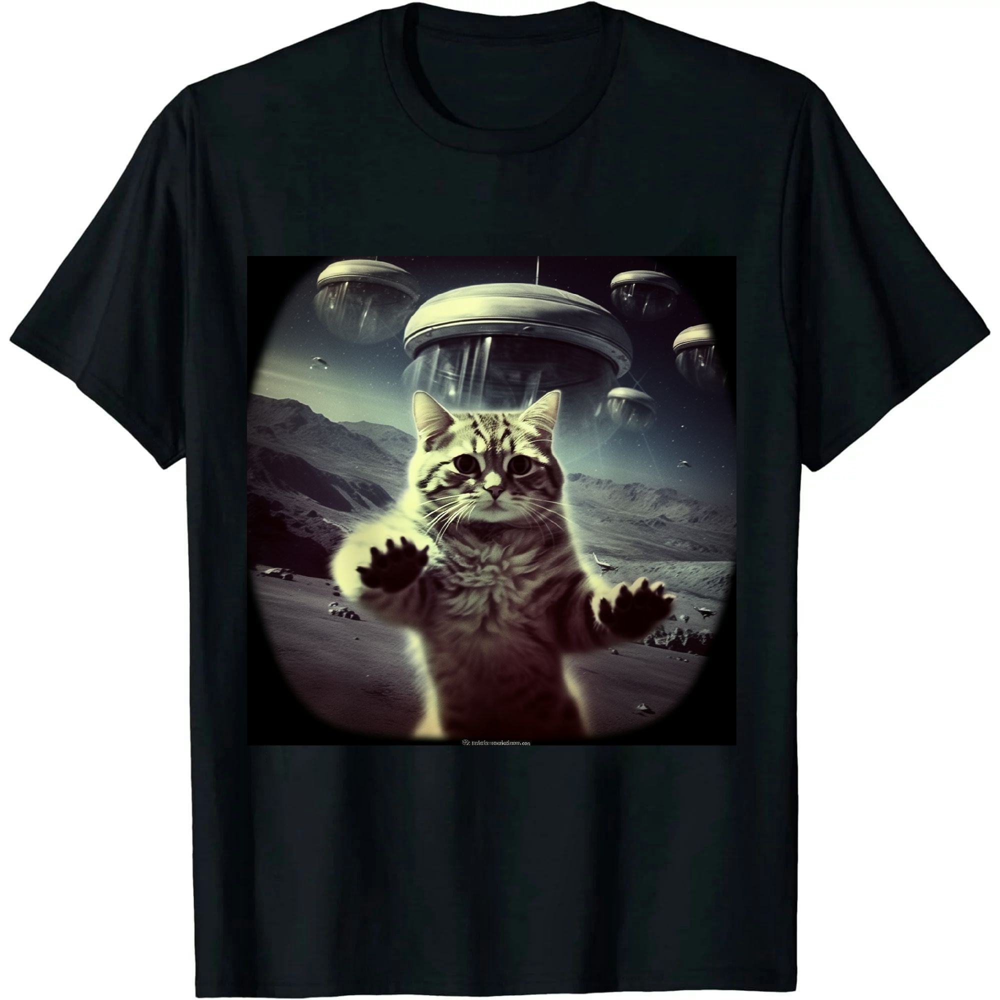 Nawypu Alien UFO Cat Meme T-Shirt - Walmart.com