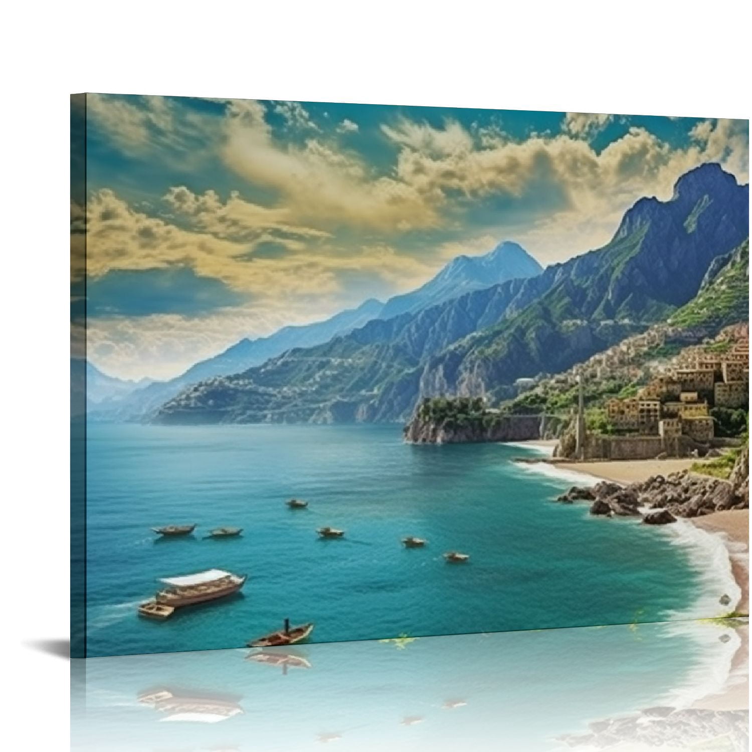 Nawypu Amalfi Coast Canvas Italy Wall Art Poster Living Room Bedroom ...