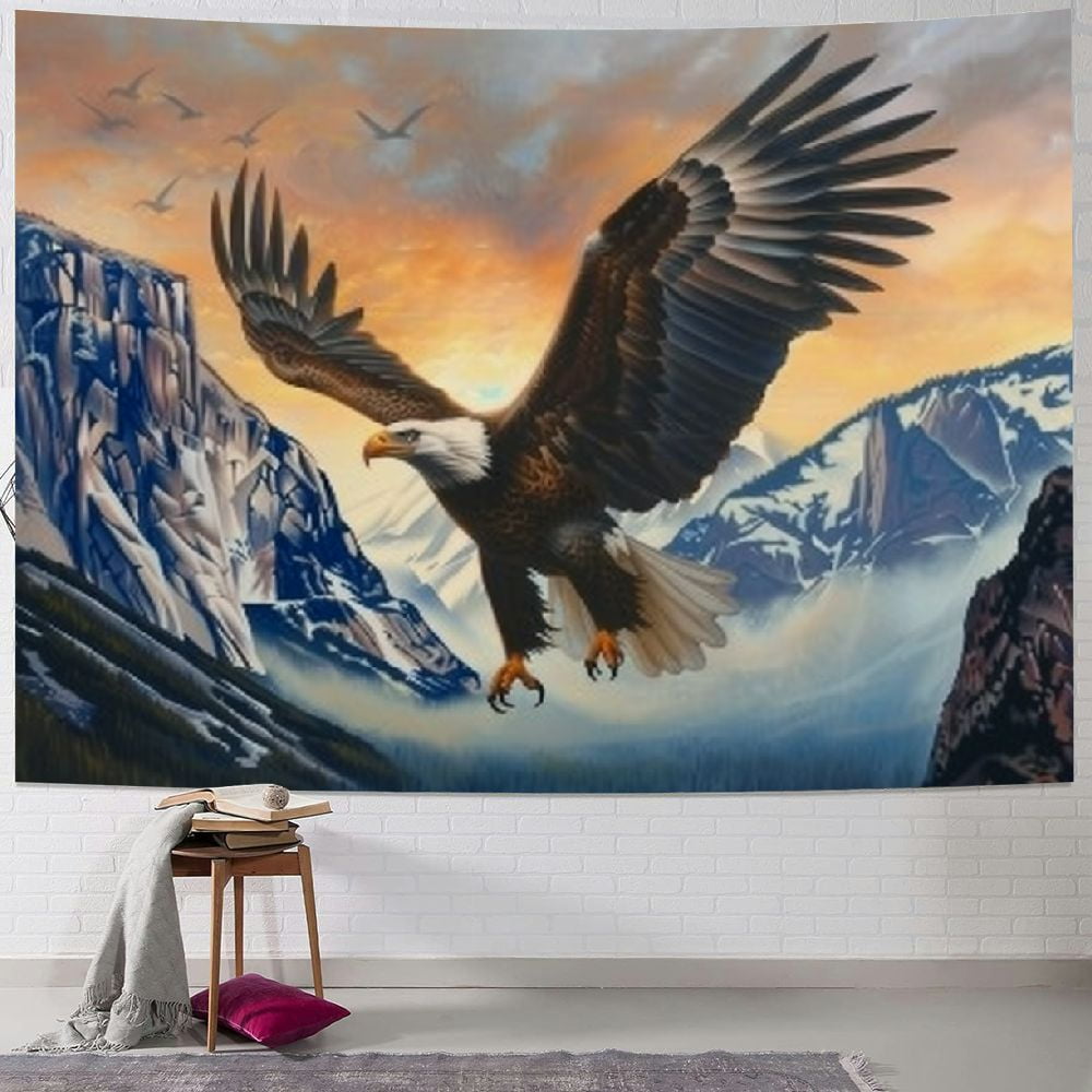 Nawypu American Bald Eagle Tapestry Wall Hanging Art Deco Tapestries ...