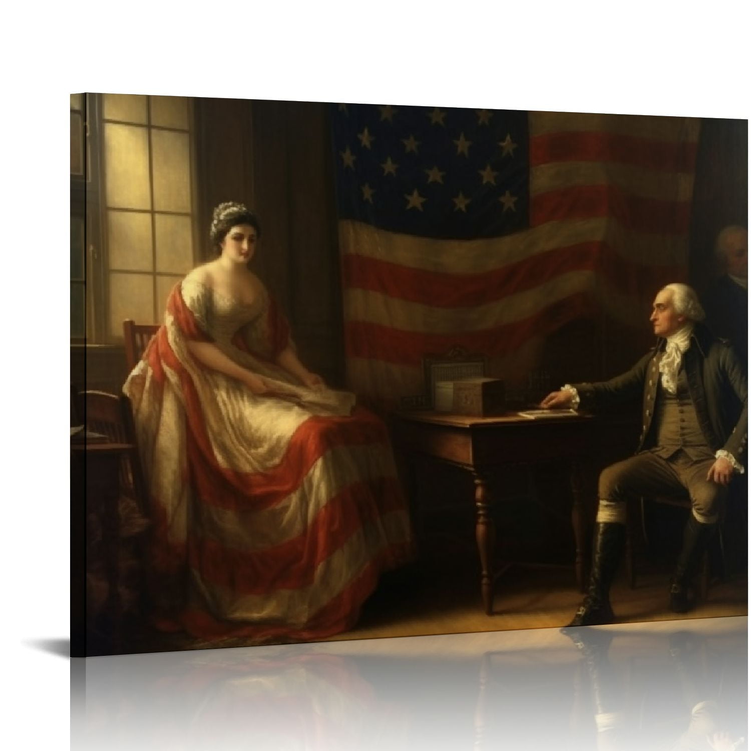 Nawypu American History Poster Betsy Ross Sews The First American Flag ...