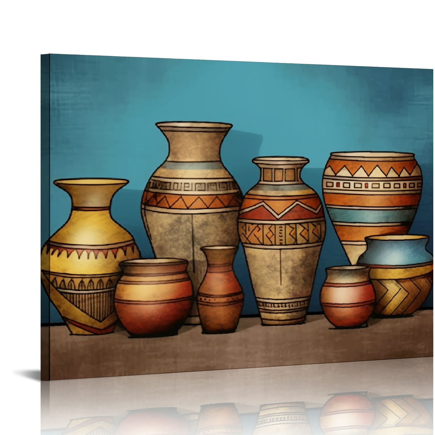 Nawypu Ancient Africa Canvas Wall Art African Vase Painting Picture ...