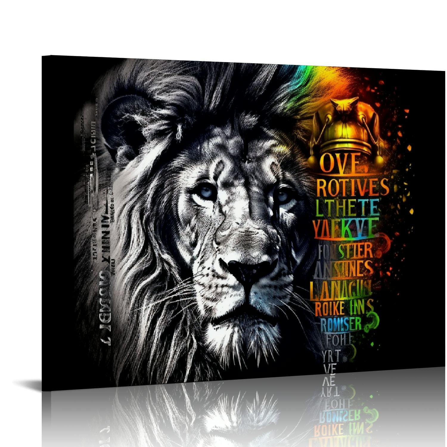 Nawypu Animal Lion Canvas Wall Art Motivational Inspirational Quotes ...
