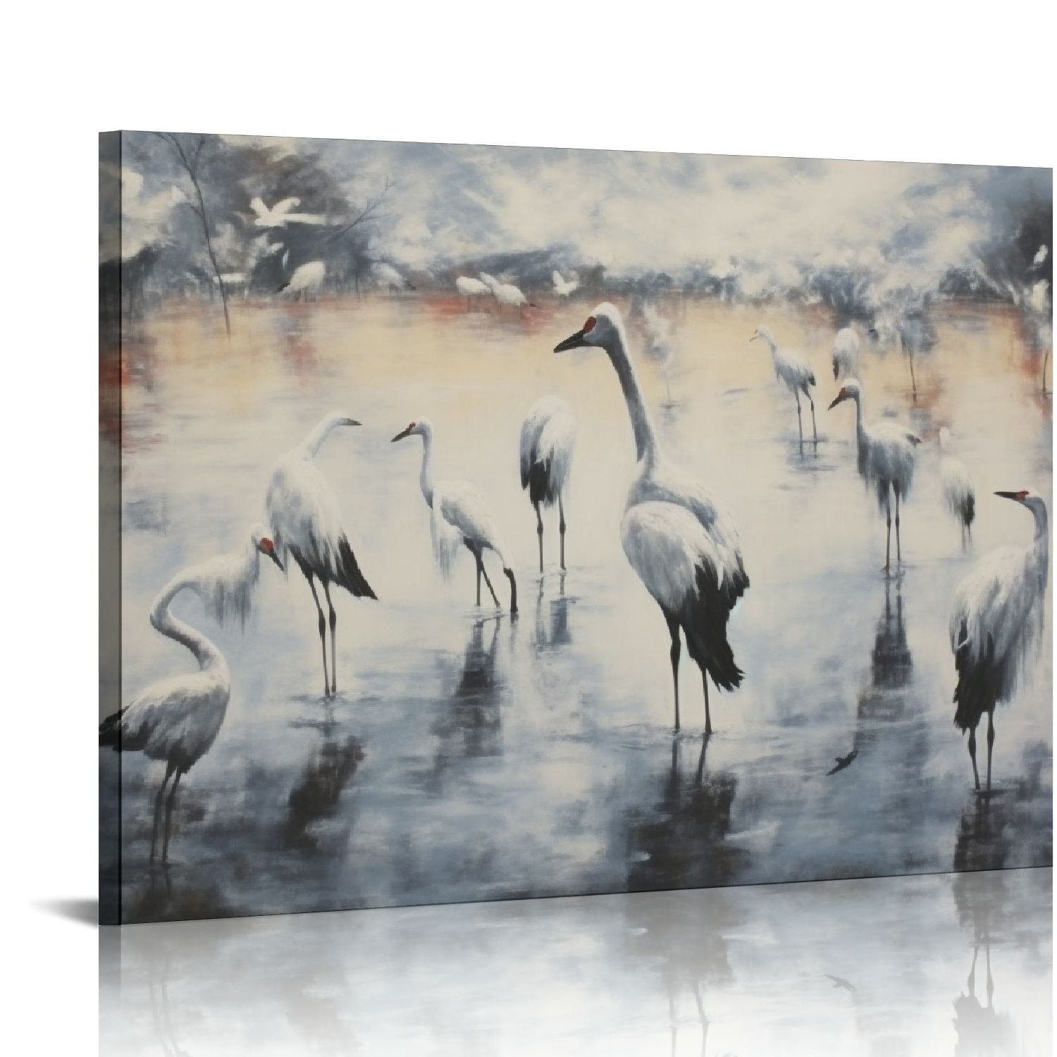 Nawypu Animal Posters Red-crowned Crane Surrealism Poster Abstract ...