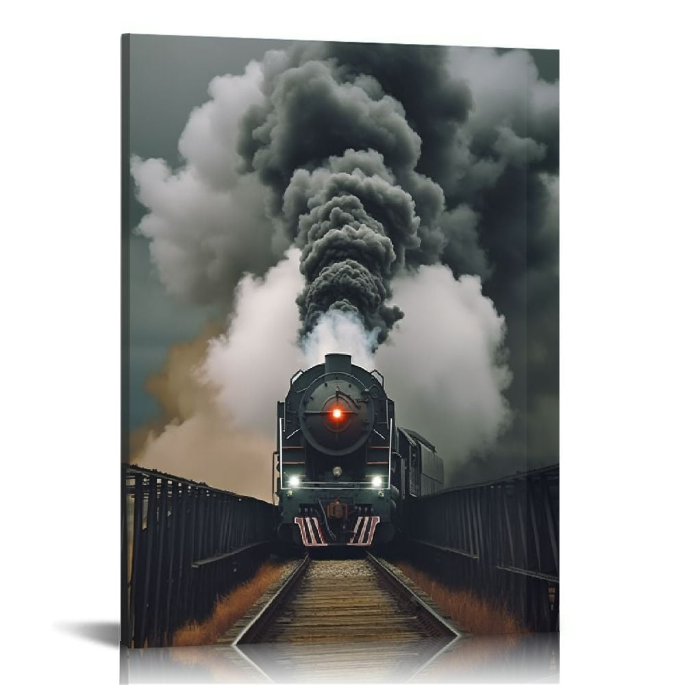 Nawypu Antique Steam Locomotive- Wall Art Decor, Retro Train Image ...