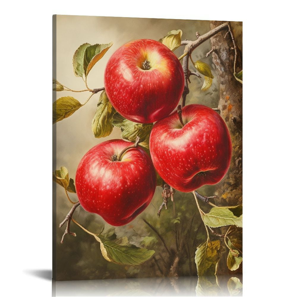 Nawypu Apples Pears Plums Peaches Framed Canvas Prints, Fruit Wall Art ...