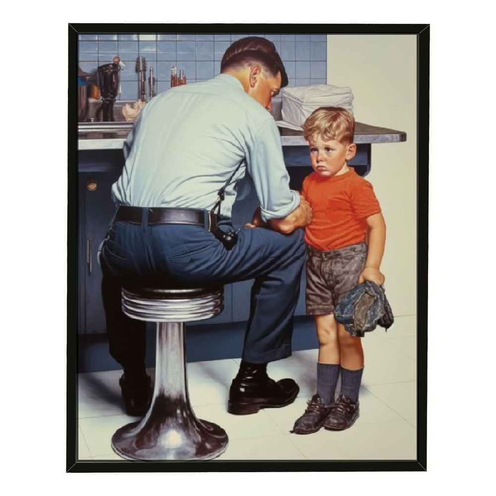 Nawypu Art Posters Norman Rockwell Police Boy Chair Hat Aesthetic ...