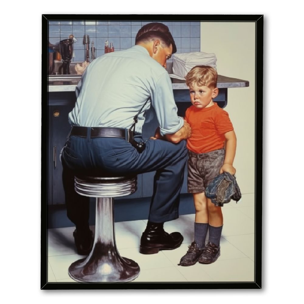 Nawypu Art Posters Norman Rockwell Police Boy Chair Hat Aesthetic ...