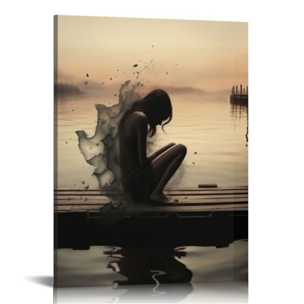 Nawypu Art Posters Sad Girl Loneliness Depression Posters for Room Room ...