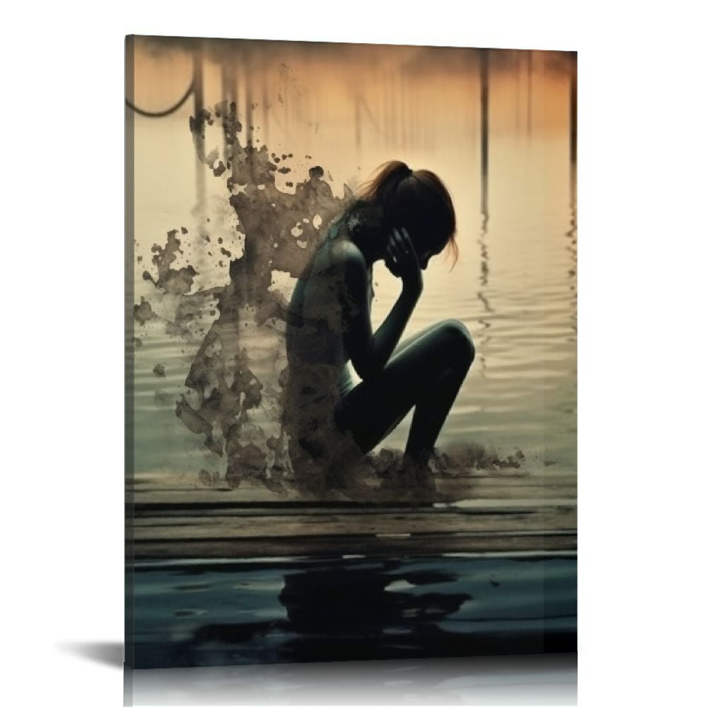 Nawypu Art Posters Sad Girl Loneliness Depression Posters for Room Room ...