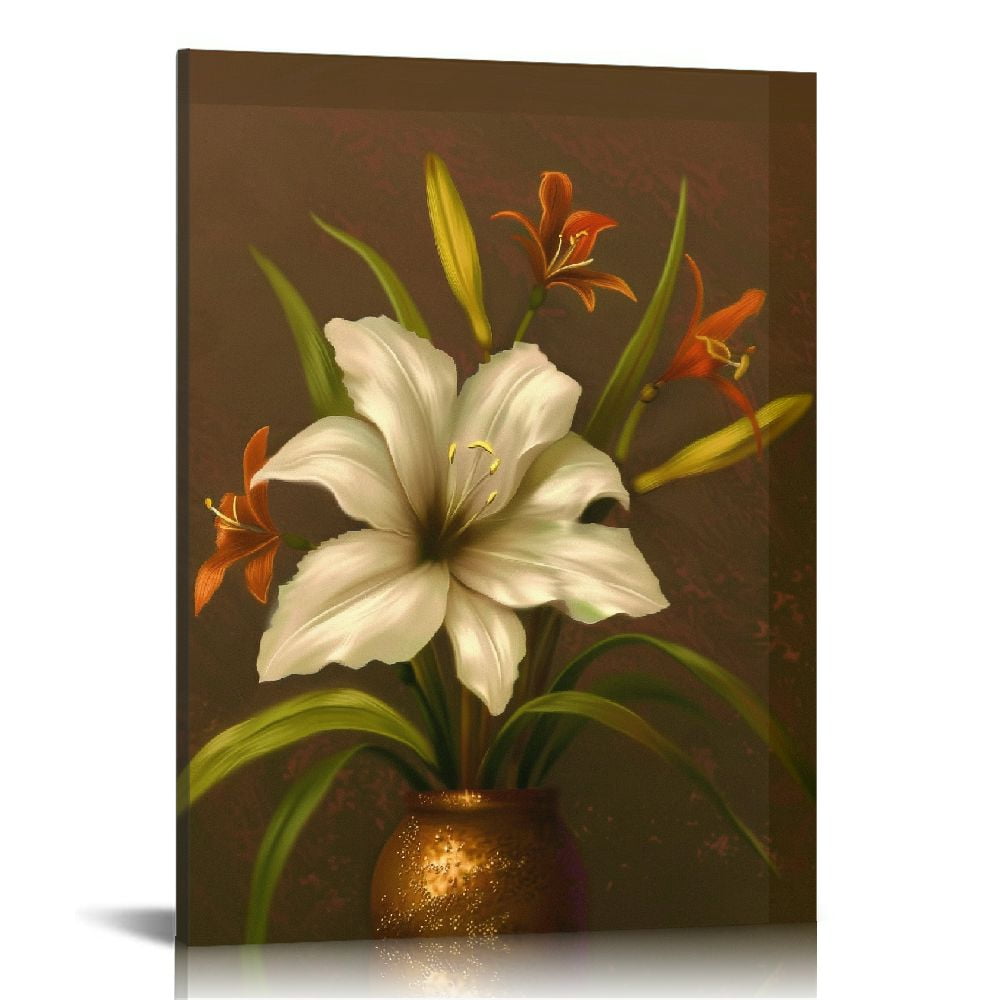 Nawypu Art Print, Easter Lily, Oil Painting - Walmart.com