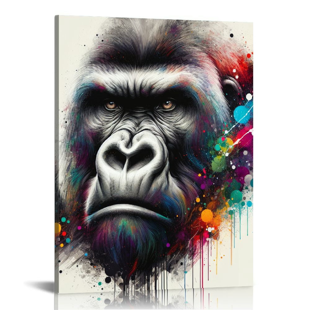 Nawypu Arts Canvas Wall Art Decor Color Gorilla Abstract Painting Large ...