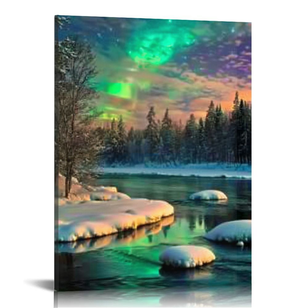 Nawypu of Aurora Canvas Wall Art Borealis Wall Decoration Northern ...
