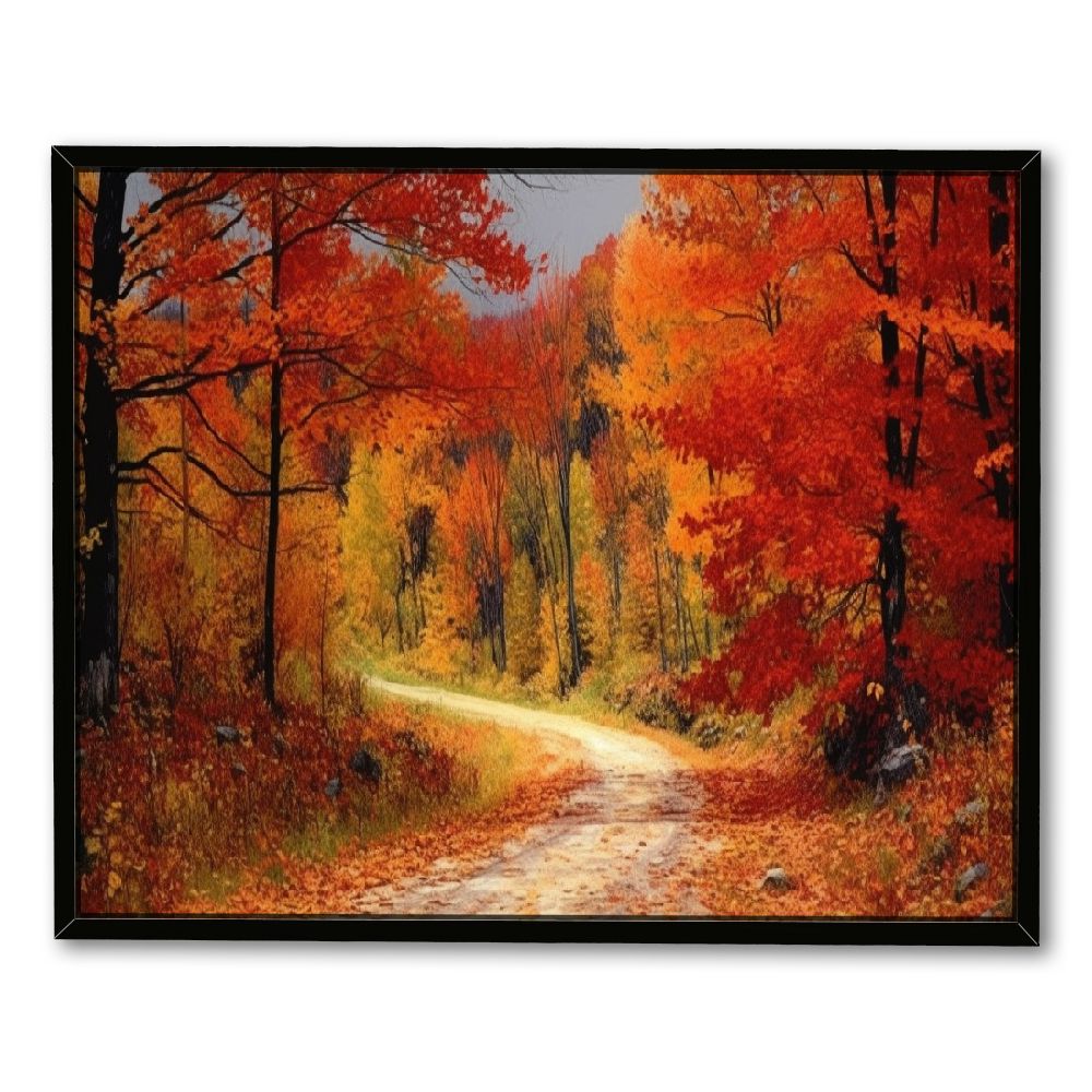 Nawypu Autumn Forest Canvas Wall Art Maple Trees Mountain Painting ...