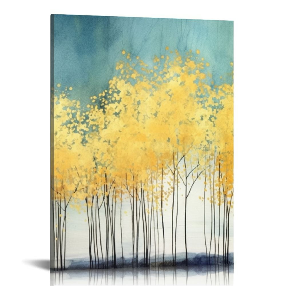 Nawypu Autumn Tree Wall Art Decor Modern Abstract Artwork Canvas ...