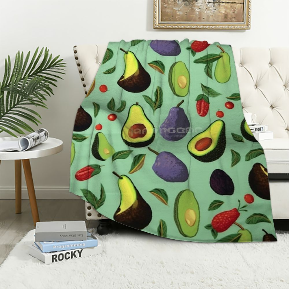 Nawypu Avocado Green Fruits Throw Blanket Super Soft Warm Bed Blankets ...
