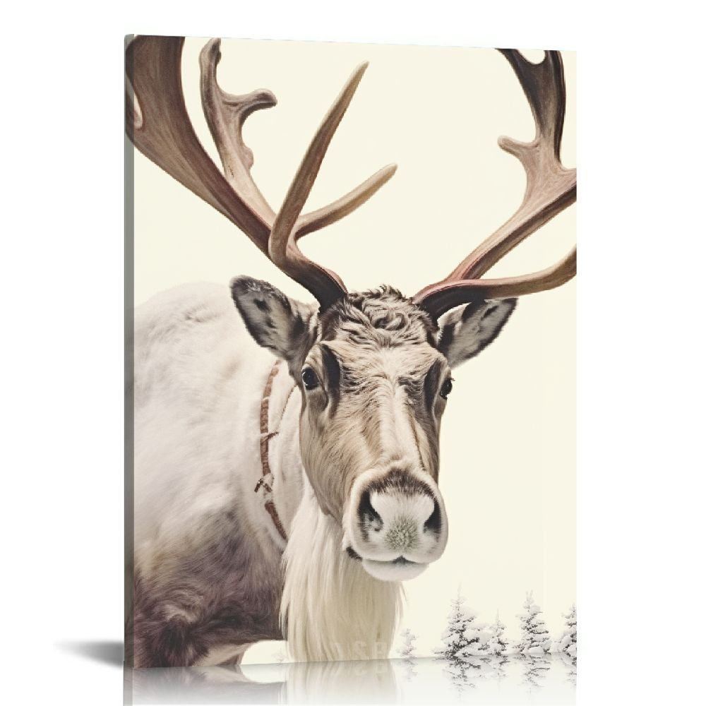 Nawypu BACKYMRART Reindeer Prints Animal Poster Winter Canvas Wall Art ...