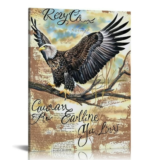 Nawypu Bald Eagle Wall Art Bible Verse Wall Decor Eagle Pictures Canvas ...