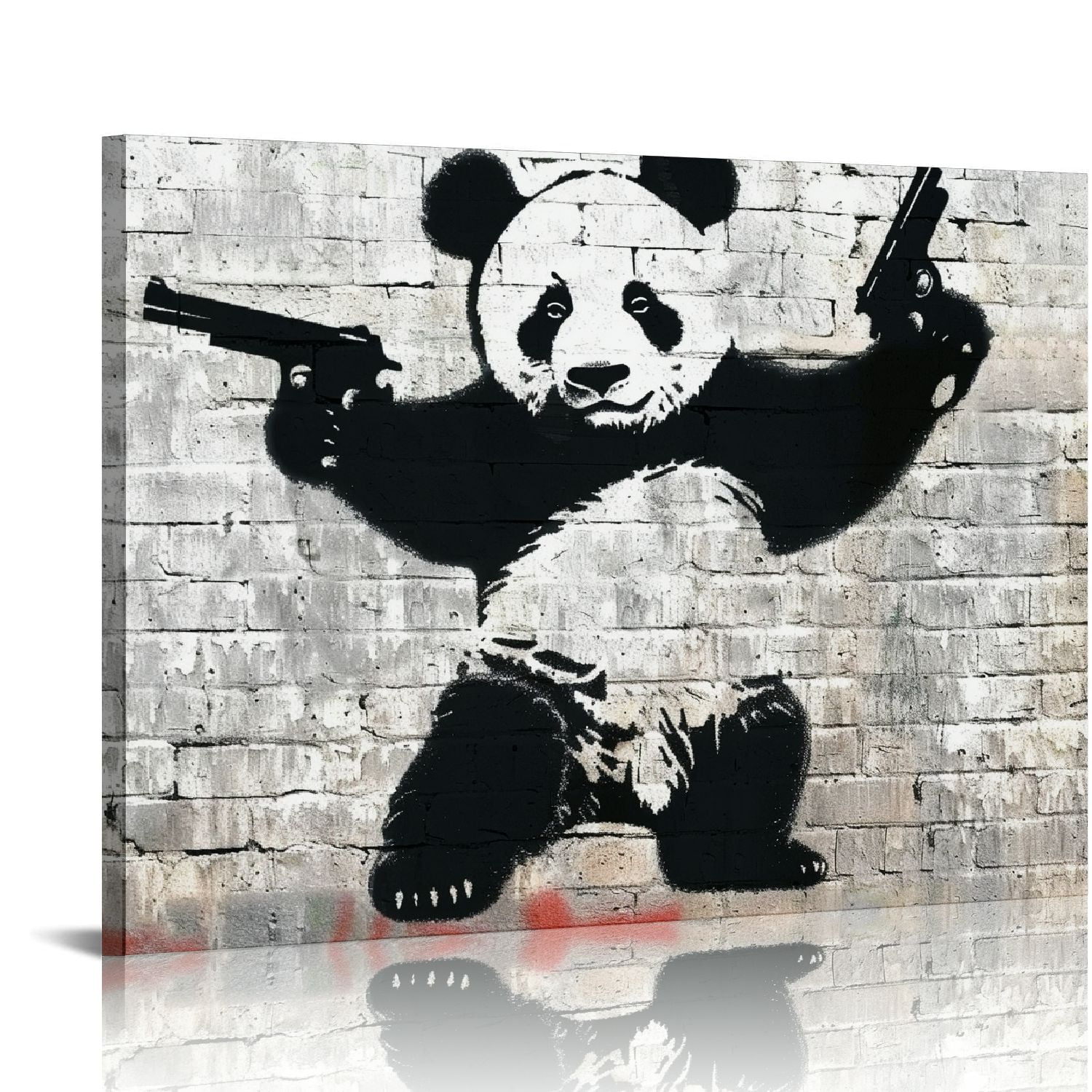 Nawypu Banksy Canvas Print Wall Art,Panda with Guns Graffiti & Street ...