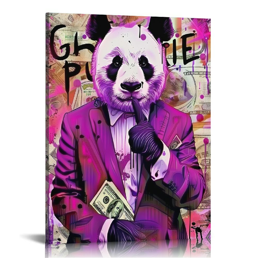 Nawypu Banksy Street Graffiti Canvas Wall Art Monopoly Panda Man ...