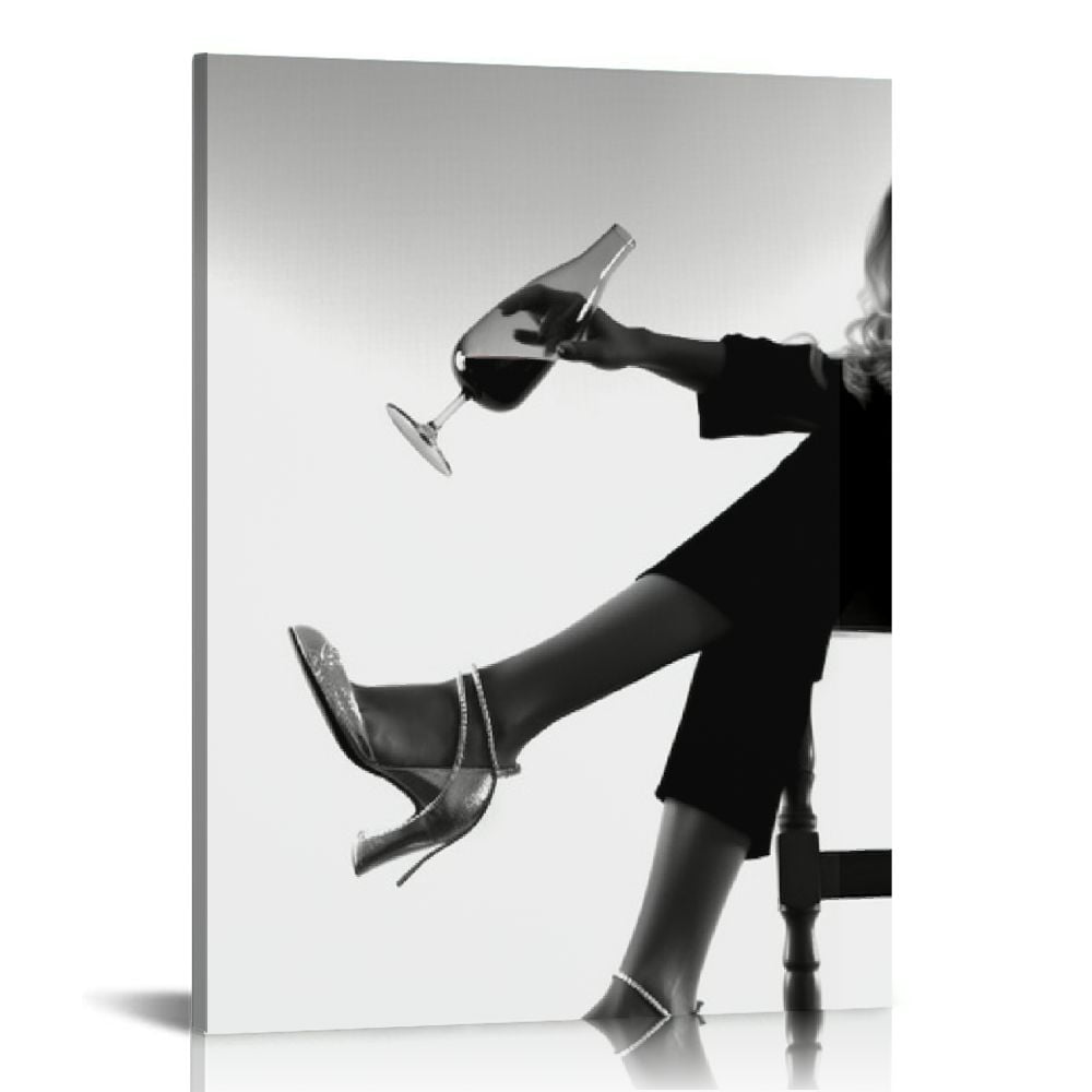 Nawypu Bar Cart Decor Trendy Wall Art Funky Room Decor Black and White ...