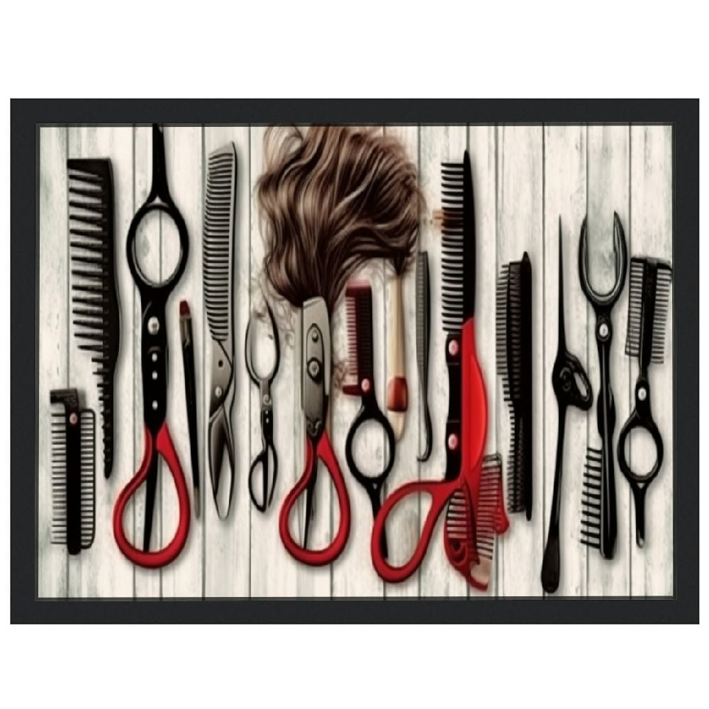 Nawypu - Barber Shop Wall Art Fashion Hair Cut Tools on Old Wooden ...