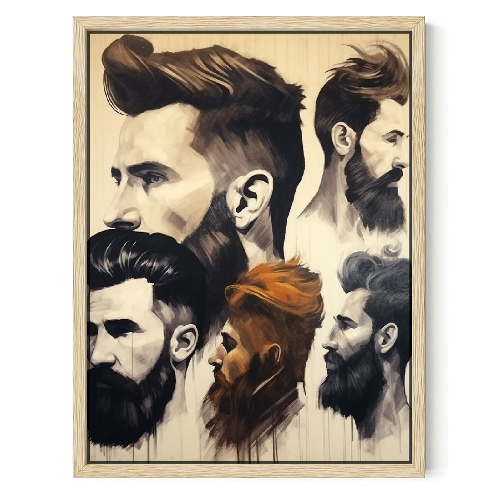 Nawypu Barbershop Salon Black Men Beard and Haircut Styles Poster Home ...