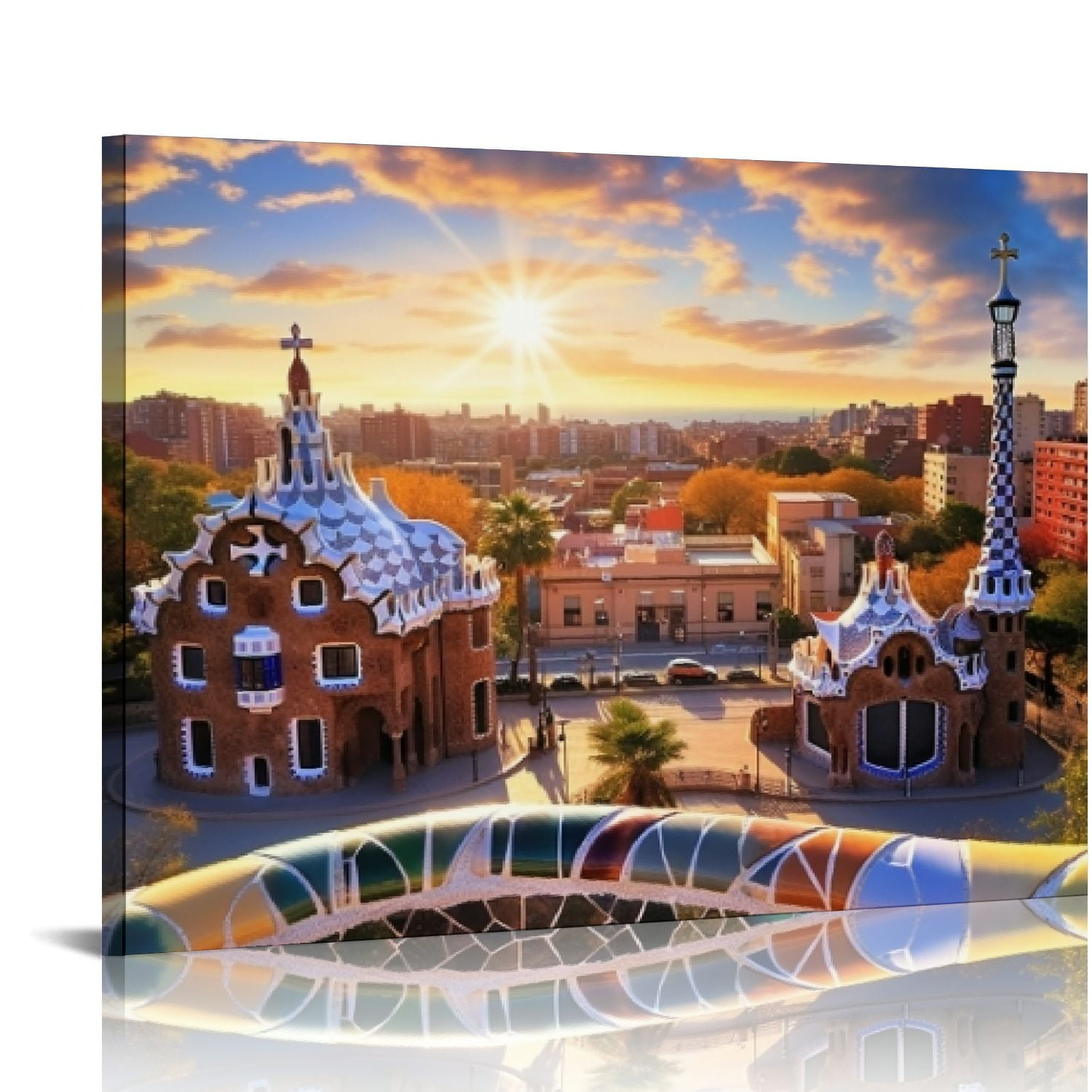Nawypu Barcelona Spain Park Gaudi Canvas Poster Wall Art Decor Print ...