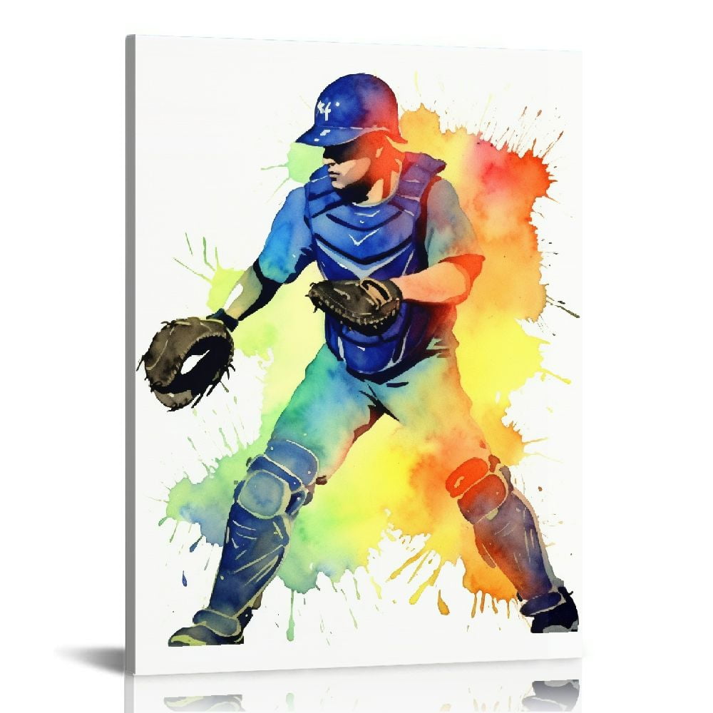 TIAOTIAOHOU Baseball Player Sport Abstract Wall Art Print, Ideal for ...