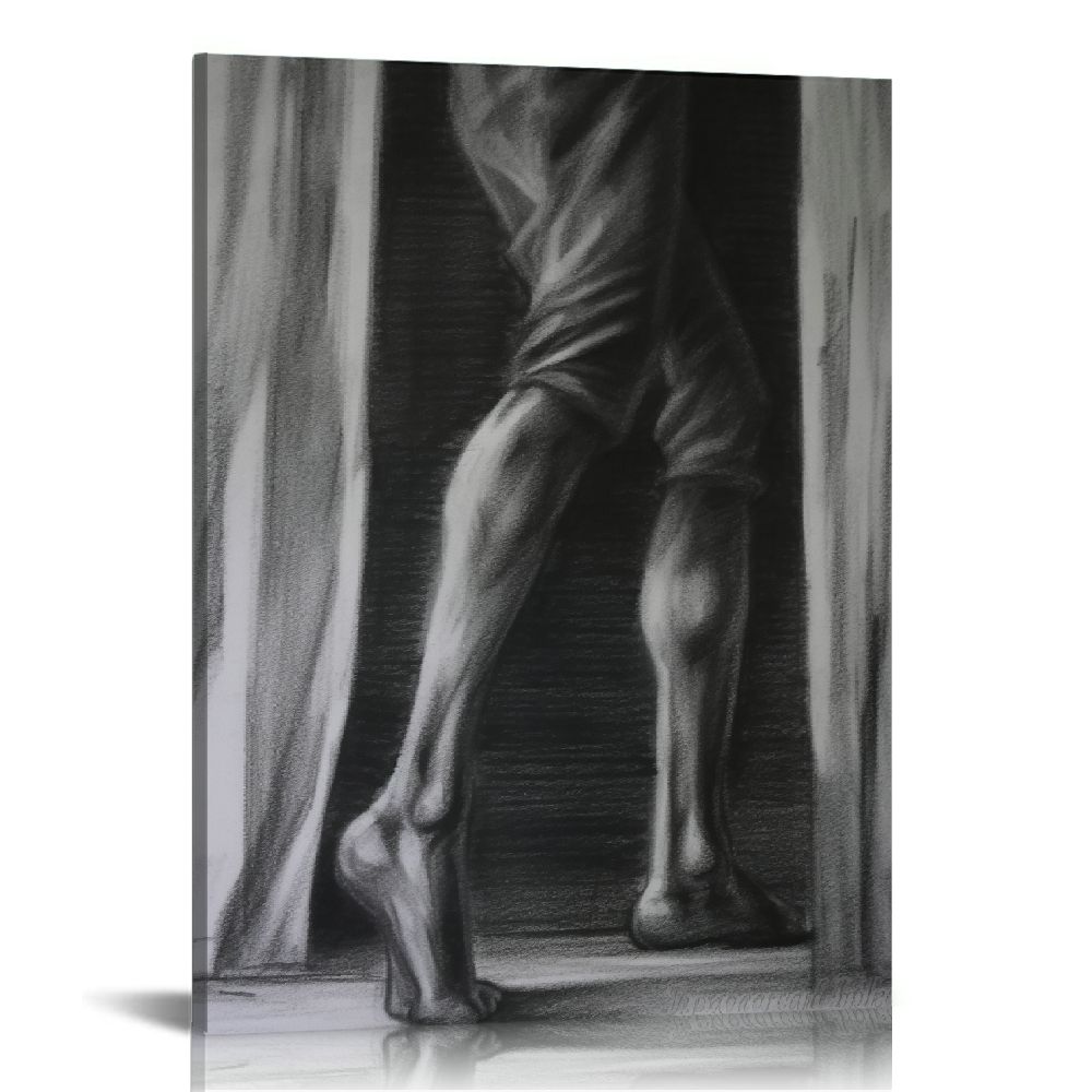 Nawypu Bathing Man Canvas Print Muscular Man Washing his Legs ...