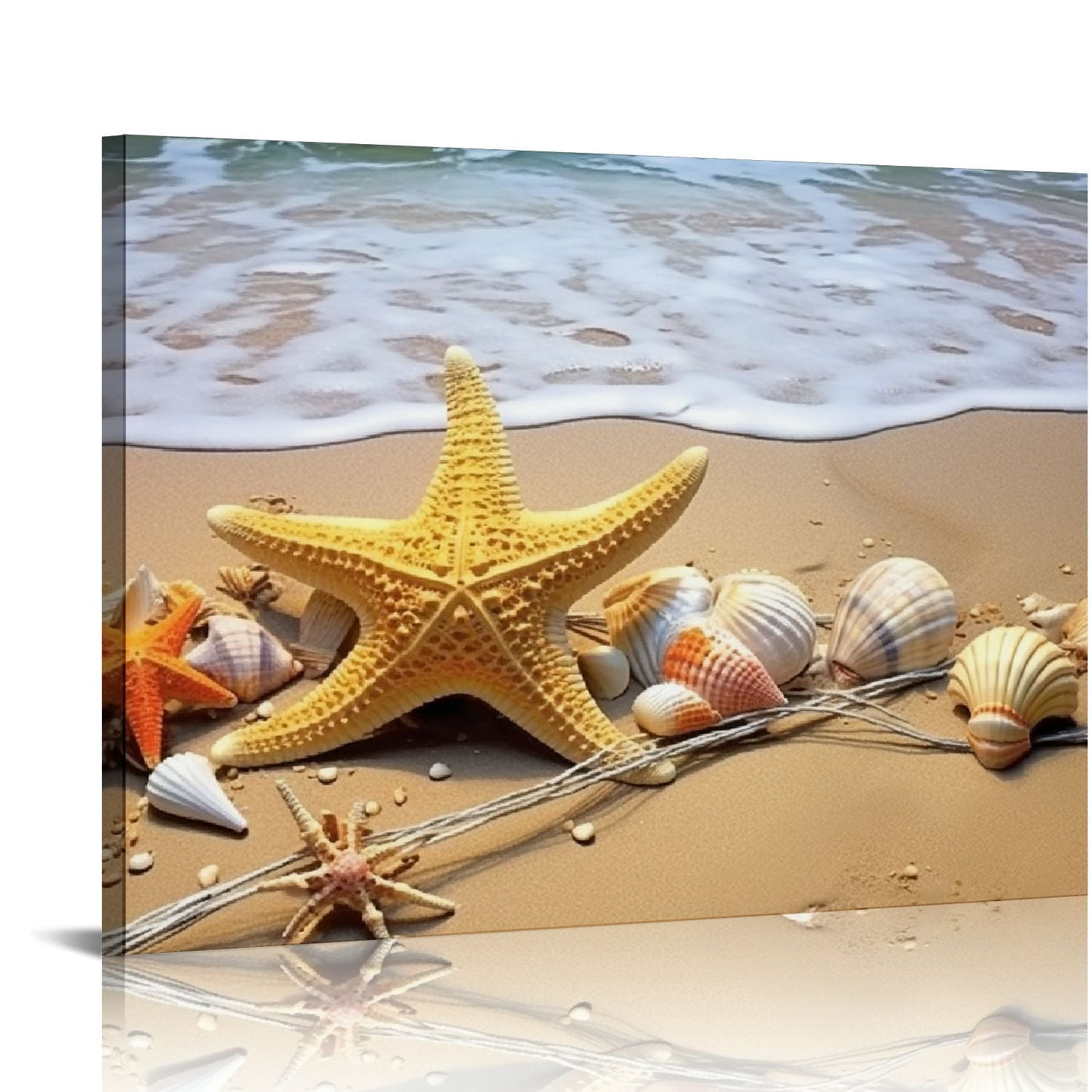 Nawypu Bathroom Canvas Wall Art, Ocean Starfish Wall Decor Giclee ...